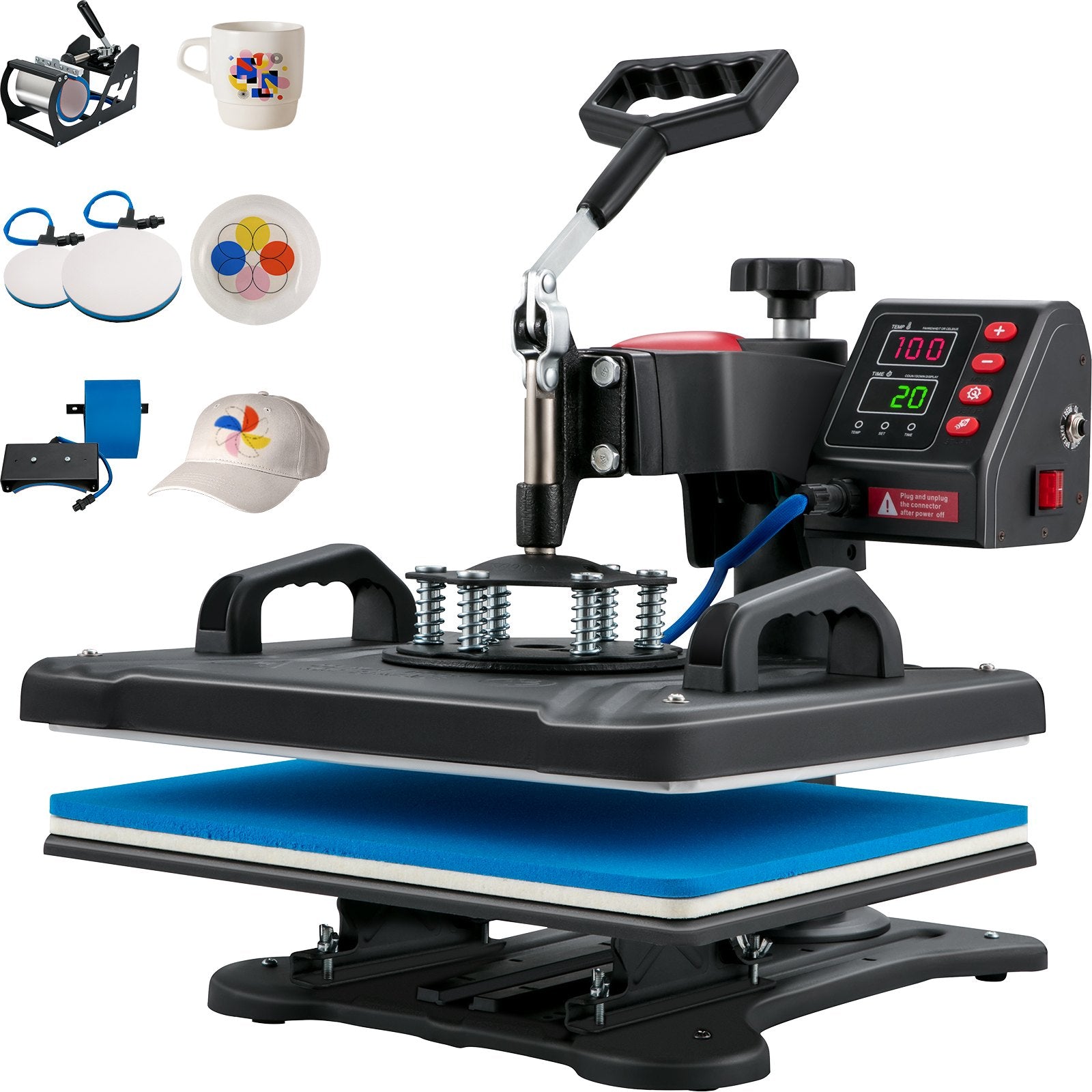 VEVOR Heat Press 5 in 1 Heat Press Machine Machine 12x15 Clamshell S